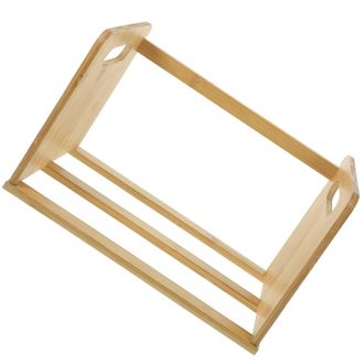 Artibetter HOMSFOU Holz B&uuml;cherregal Schallplattenst&auml;nder Schreibtisch Organizer Kleines Stabiles B&uuml;cherregal Quadratischer Buchhalter f&uuml;r Vinyl Schallplatten und