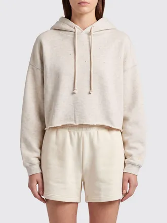 Golden Goose Sweat &agrave; capuche cropped en pur coton avec &eacute;paules tombantes