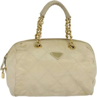 Prada Pre-owned Nylon sacs-main - Femme - Pre-owned - Beige - Taille: ONE Size
