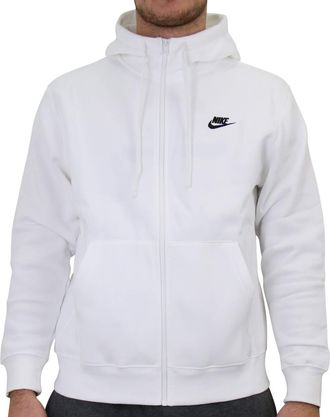 Nike Nike BV2645-100 M NSW Club Hoodie FZ BB Sweat Mens White/White/(Black) 2XL