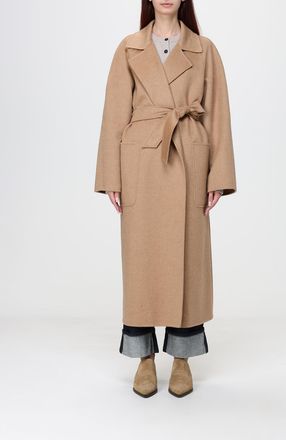 Max Mara Manteau long peignoir en laine de chameau avec ceinture