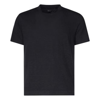 Fedeli Homme, Tops, Noir, Taille: 2XL T-shirt et Polo en Lin Noir
