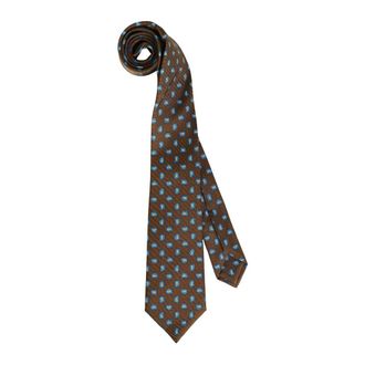 Kiton Homme, Accessoires, Brun, Taille: ONE Size Cravate en soie &agrave; motifs