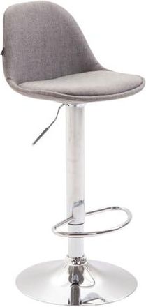 Clp Tabouret De Bar Design Kiel Tissu I Réglable en Hauteur Assise Et Dossier Rembourrée I Chaise De Bar avec Repose-Pied, Couleur:Gris, Couleur du Cadre: