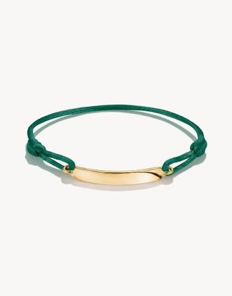 Thomas Sabo bracelet textile gravable vert fonc&eacute; dor&eacute;, vert