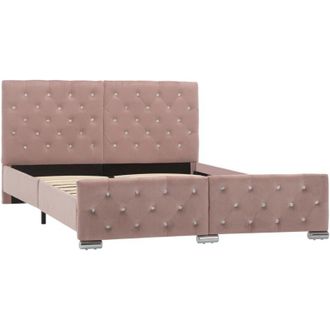 vidaXL Bettgestell Rosa Samt 140x200 cm Vidaxl