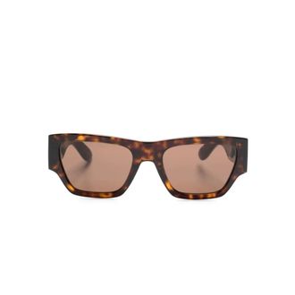 Alexander McQueen Braune Eckige Sonnenbrille Schildpatt-Effekt - - Accessories - Herren - Braun - ONE SIZE