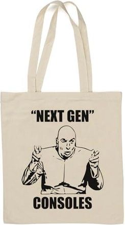Generic Next Gen Consoles Sac fourre-tout en coton naturel avec slogan drôle Blanc