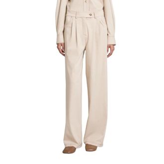 Max Mara Femme, Pantalons, Beige, Taille: 44 FR Wide Pantalons