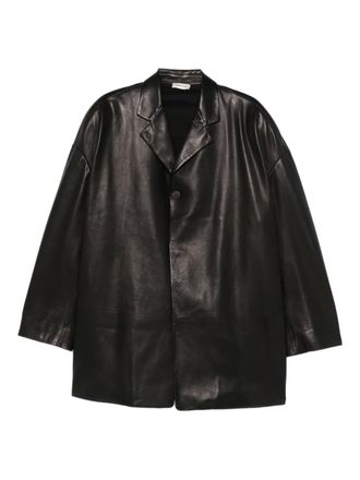 Fear of God Ledermantel mit Knopfleiste - Schwarz