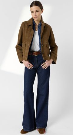 Gerard Darel Veste en cuir velours - BADYA - Camel