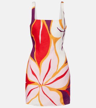 Cala de la Cruz Robe Siela en lin &agrave; fleurs