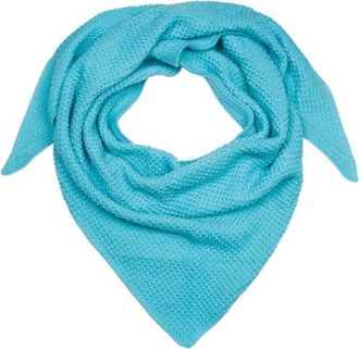 styleBREAKER Femme XXL Tricot &Eacute;charpe Triangle Unique avec motif grain de riz tricot&eacute;, Chaud Automne Hiver Maxi &Eacute;charpe Triangle 01020048, couleur:Turquoise