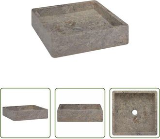 vidaXL vidaXL Waschbecken Marmor - Waschbecken Grau 40x40x10 cm Marmor