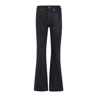 7 For All Mankind Jean &Eacute;vas&eacute; Taille Haute - Femme - Jeans - Noir - Taille: W29