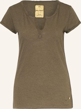 Mos Mosh Mos Mosh T-Shirt Troy Mit Leinen gruen
