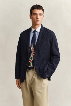 GANT Herren Seersucker Sakko (56) EVENING Blau