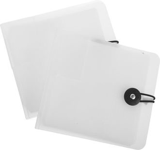 NUOBESTY 2 St&uuml;ck Pack CD H&uuml;llen aus Kunststoff mit 12 F&auml;chern Transparente Tragbare CD und DVD Aufbewahrungstasche mit Schnallensicherem Verschluss f&uuml;r Univers