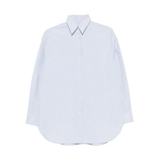 Jil Sander Femme, Blouses et Chemises, Bleu, Taille: 42 FR Chemise en popeline de coton