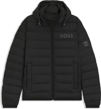 BOSS Herren Dawood1 IN Wasserabweisende Daunenjacke mit tonalem Logo Schwarz001 58