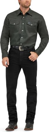 Wrangler Herren Western-Arbeitshemd Firm Finish - Grün (Black Forest Green) - XX-Large