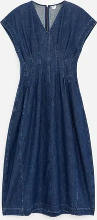 Arket Denimkleid Mit Falten -Blau