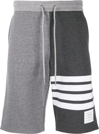 Thom Browne Homme, Shorts, Gris, Taille: 2XL 4-Bar Stripe Tonal Track Shorts
