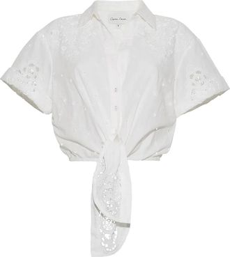 Cara Cara blouse Asbury &agrave; coupe crop - Blanc