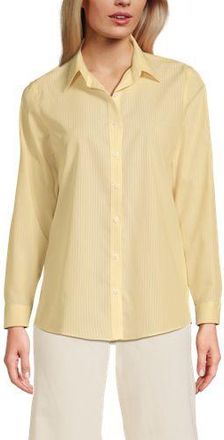 Lands End B&uuml;gelfreie Baumwoll-Bluse, Damen, Gr&ouml;&szlig;e:40 regular, Gelb, Baumwolle, by Lands End