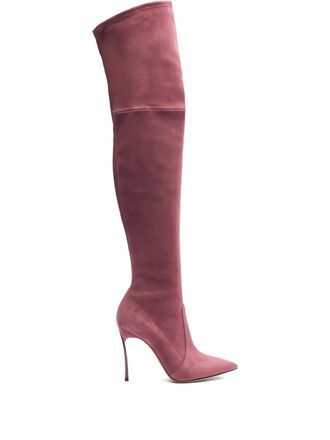 Casadei cuissardes en daim 10 mm - Rose