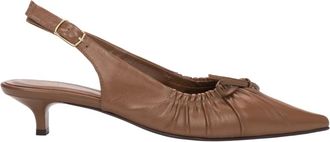 Estro & Luminara Femme, Chaussures, Brun, Taille: 36 EU Escarpins Slingback Orn&eacute;s dun