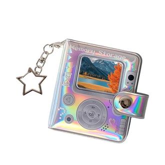 Generic Breloque de sac photo - Double porte-cl&eacute;s mignon, accessoire portable r&eacute;tro avec mini album, gadget dalbum photo, outil de conservation de m&eacute;moire ave