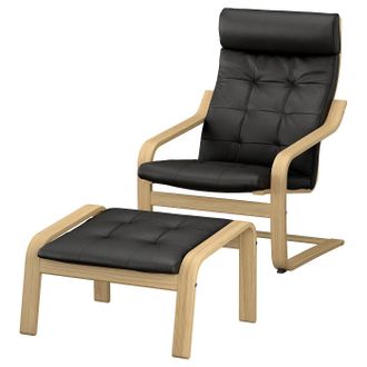 IKEA PO&Auml;NG Sessel und Hocker