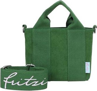 Fritzi Aus Preu&szlig;en Fritzi Bini Jacky Greenini Sac bandouli&egrave;re en similicuir Femme Sac &agrave; bandouli&egrave;re Festival Ville vegan sangle webbing r&eacute;glable 15,5 x 20 x 7 cm, Vert f