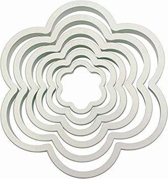 PME PNF1 Lot de 6 Emporte Pi&egrave;ces Fleur, Plastique, Blanc, 11.5 x 1 x 11.5 cm PNF1