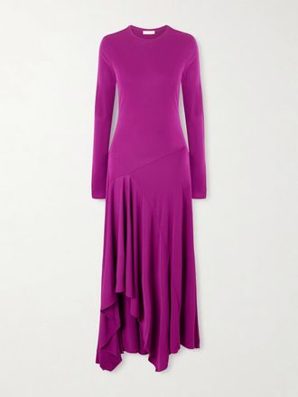 Ulla Johnson Robe Midi Asym&eacute;trique En Jersey &Agrave; Godets Leyna - Violet