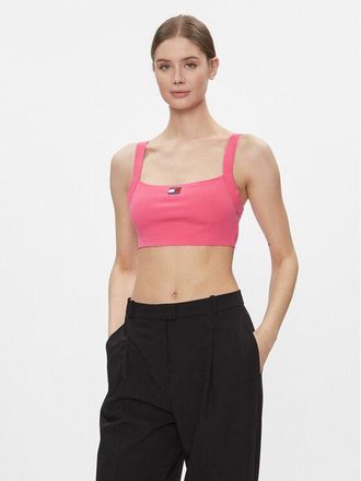 Tommy Jeans Top Badge DW0DW17395 Rosa Slim Fit