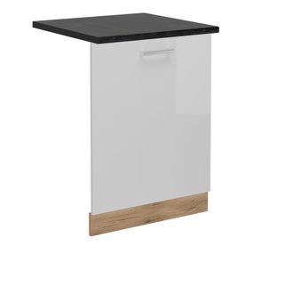 Vicco Geschirrsp&uuml;lblende R-Line, Geschirrsp&uuml;ler Frontt&uuml;r, Wei&szlig; Hochglanz, 60 cm, AP Anthrazit