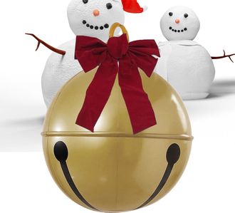 Generico Gro&szlig;e aufblasbare Weihnachtsglocke | gro&szlig;e aufblasbare Weihnachtsglocke aus PVC mit Schleife, Weihnachten f&uuml;r den Au&szlig;en, Innenbereich, Heimdekoration,