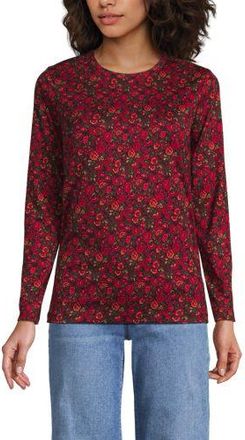 Lands End Supima-Shirt, Langarm, Damen, Größe:40-42 regular, Rot, Baumwolle, by Lands End
