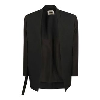 Jil Sander Femme, Vestes, Noir, Taille: 34 FR Blazer Ouvert Ceinturé