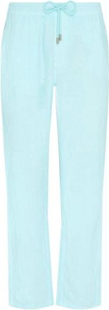 Vilebrequin Homme, Pantalons, Bleu, Taille: 2XL Pantalon Confort en Lin Uni