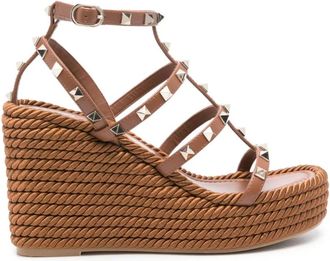 Valentino Garavani Femme, Chaussures, Brun, Taille: 40 EU Wedge Espadrillas