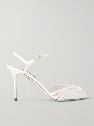 Aquazzura Sandales En Satin Hold Me 85 - Blanc