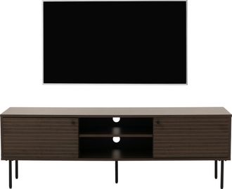 Mendler TV-Rack HWC-N78, Lowboard TV-Schrank, skandinavischer Stil Metall Holz Melamin MVG 50x150x40cm - Dunkelbraun