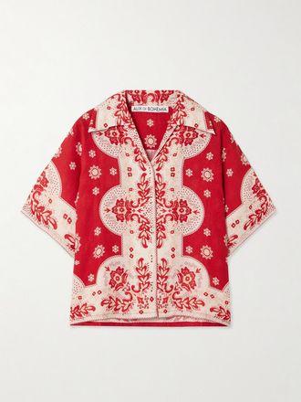 Alix of Bohemia Chemise En Lin Imprimé Stevie - Rouge