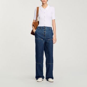 Sandro Cardigan aus Rippstrick