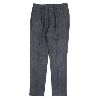Herno Homme, Pantalons, Bleu, Taille: L Pantalon en flanelle de laine &agrave; chevrons