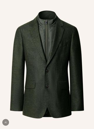Hackett Sakko Wl Flan Twill W/Bib gruen