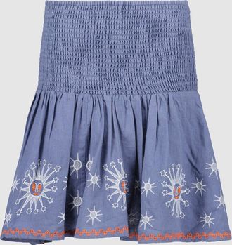 Chufy Jupe Courte Alton Brod&eacute;e Coton Lin Sundance Aero